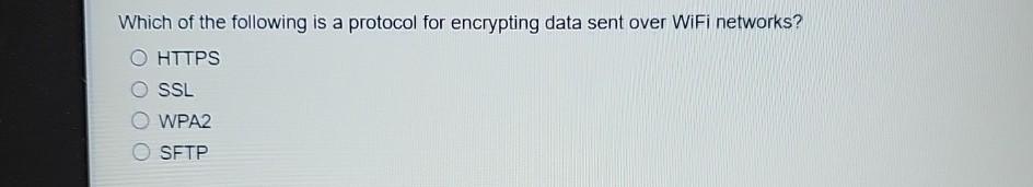 Solved Which of the following is a protocol for encrypting | Chegg.com