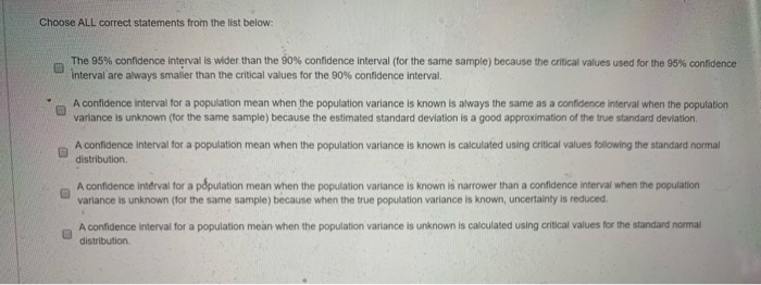 Solved Choose ALL correct statements from the list below: | Chegg.com