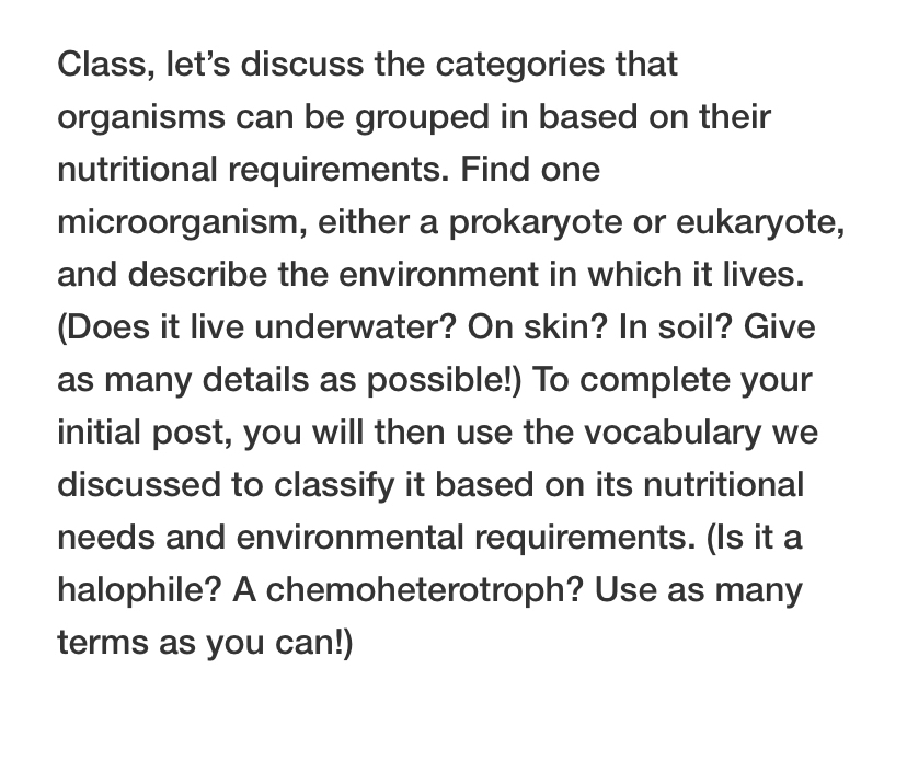 Solved Class, let's discuss the categories that organisms | Chegg.com