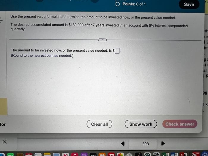 Solved Use the present value formula to determine the amount | Chegg.com