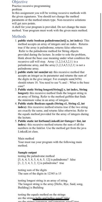 Solved have to use this main method code as the skeleton to | Chegg.com