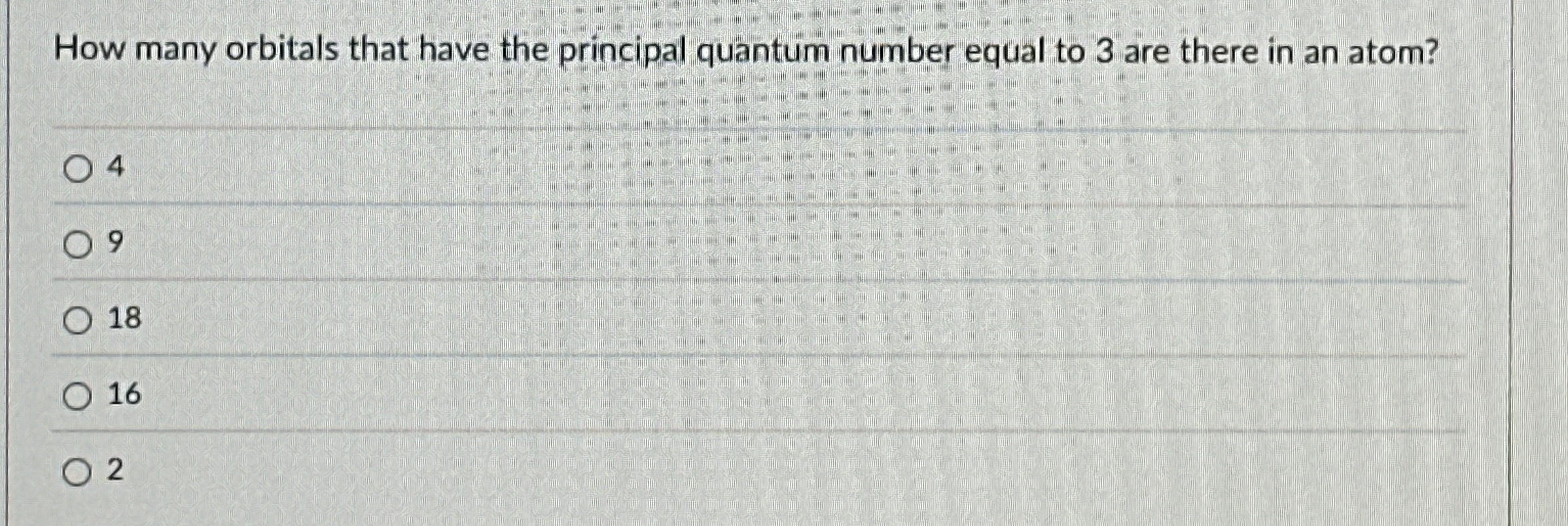 Solved How many orbitals that have the principal quantum | Chegg.com