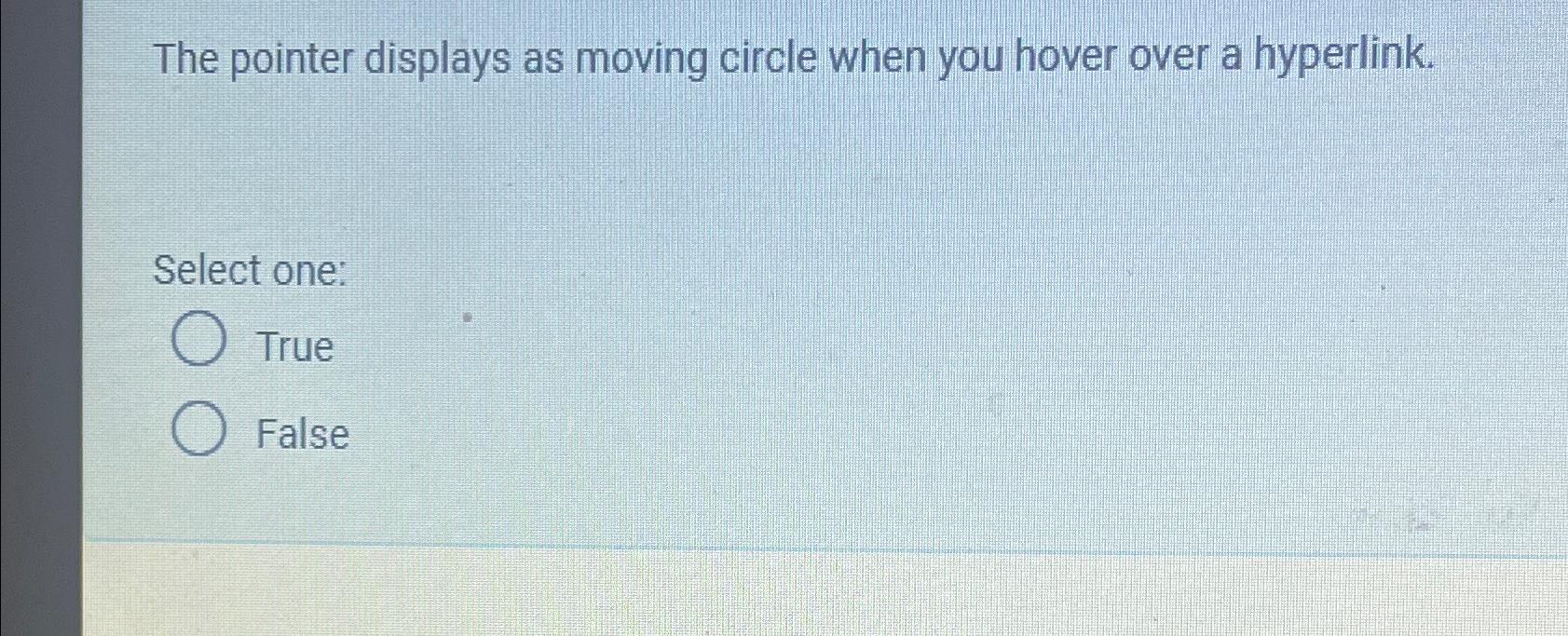 Solved The pointer displays as moving circle when you hover | Chegg.com