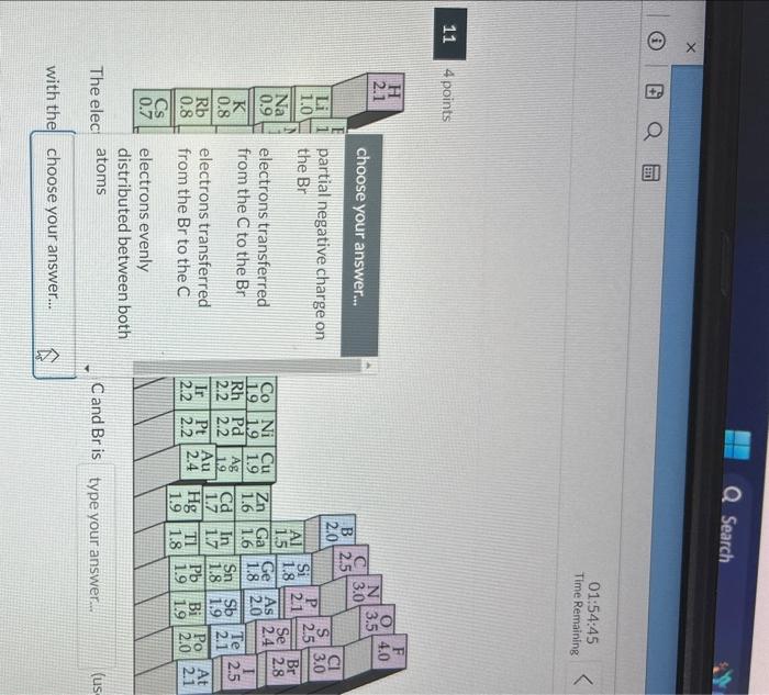 Solved The electronegativity difference between C and Br is | Chegg.com