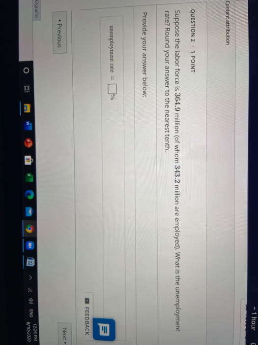 Solved - 1 hour Content attribution QUESTION 2 . 1 POINT | Chegg.com
