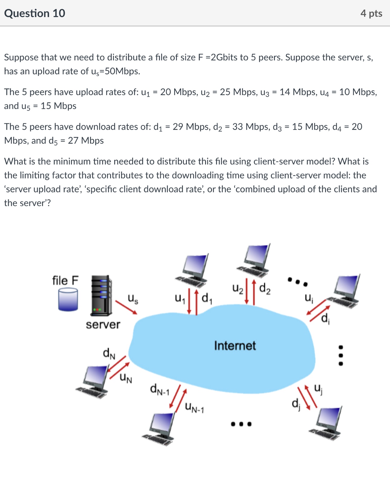 Solved Question 10Suppose that we need to distribute a file | Chegg.com