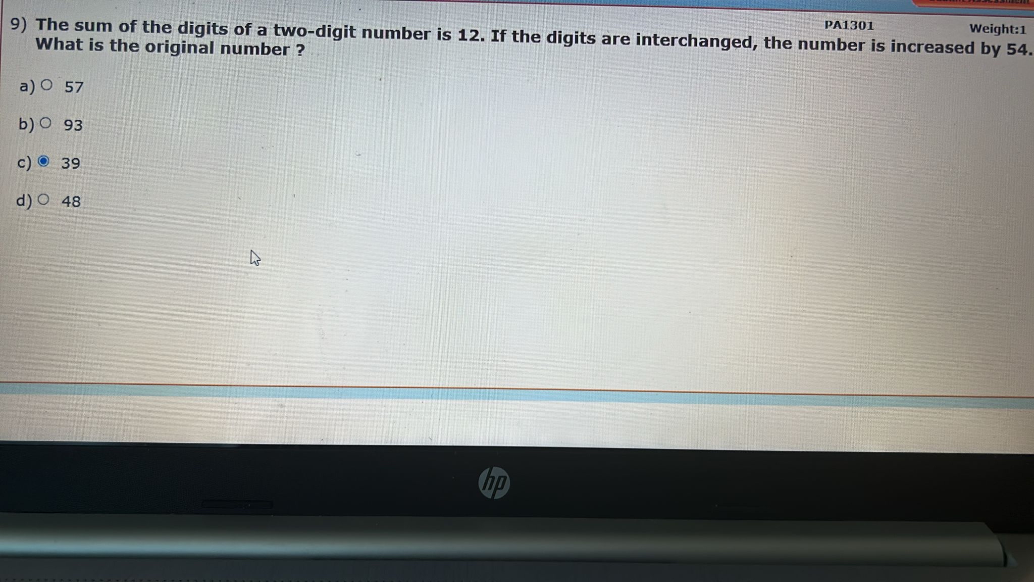 The sum of the digits of a two-digit number is 12. | Chegg.com