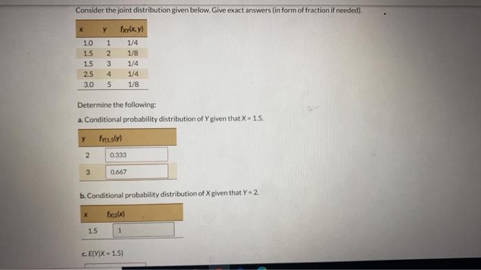 Solved Consider the joint distribution given below.Give | Chegg.com