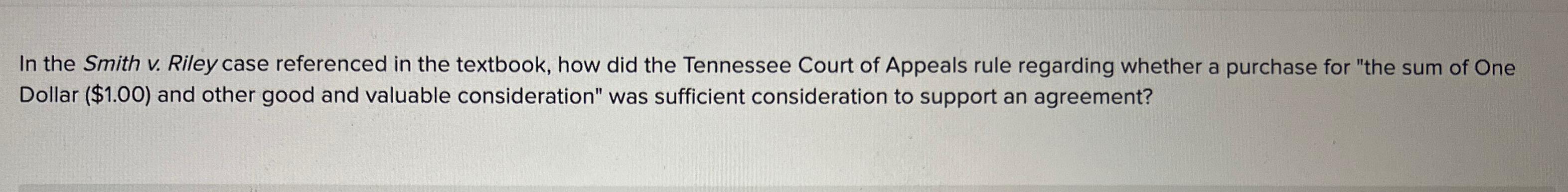 Solved In the Smith v. ﻿Riley case referenced in the | Chegg.com