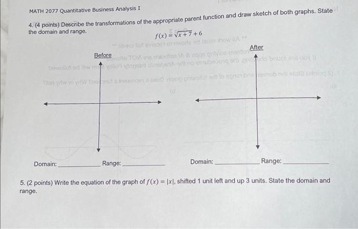 Solved MATH 2077 Quantitative Business Analysis I 4. (4 | Chegg.com