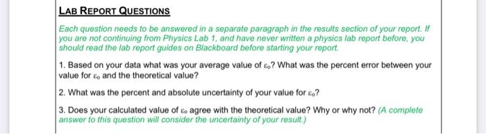 Solved LAB REPORT QUESTIONS Each question needs to be | Chegg.com