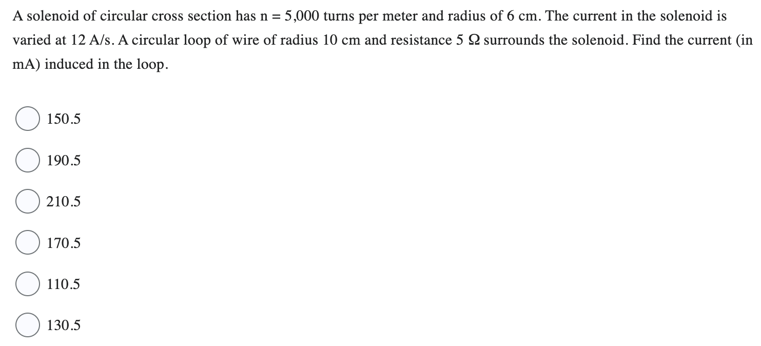 Solved A solenoid of circular cross section has n=5,000 | Chegg.com