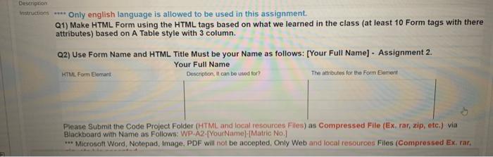 Solved Only english language is allowed to be used in this | Chegg.com