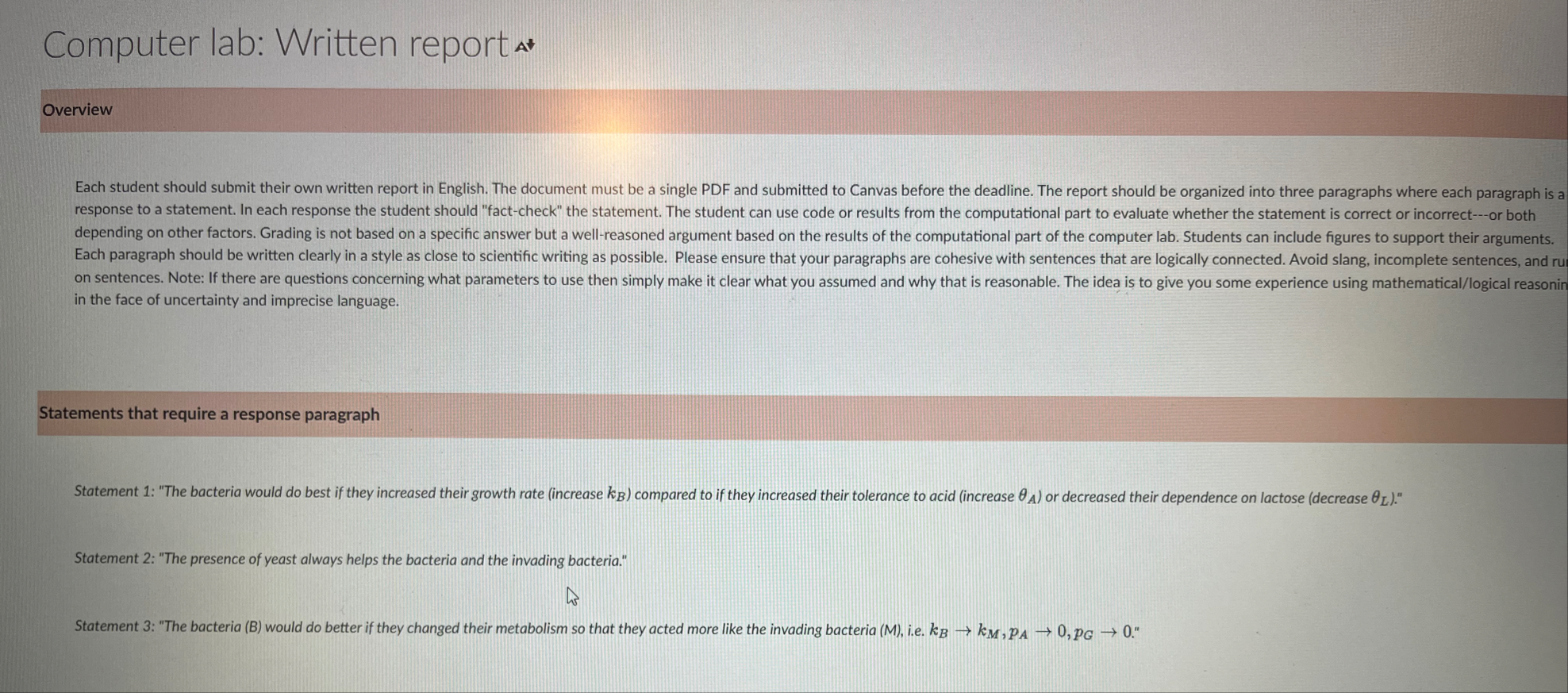 Computer lab: Written report atOverview in the face | Chegg.com