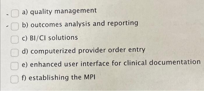 Solved Elements critical to implementation success include: | Chegg.com