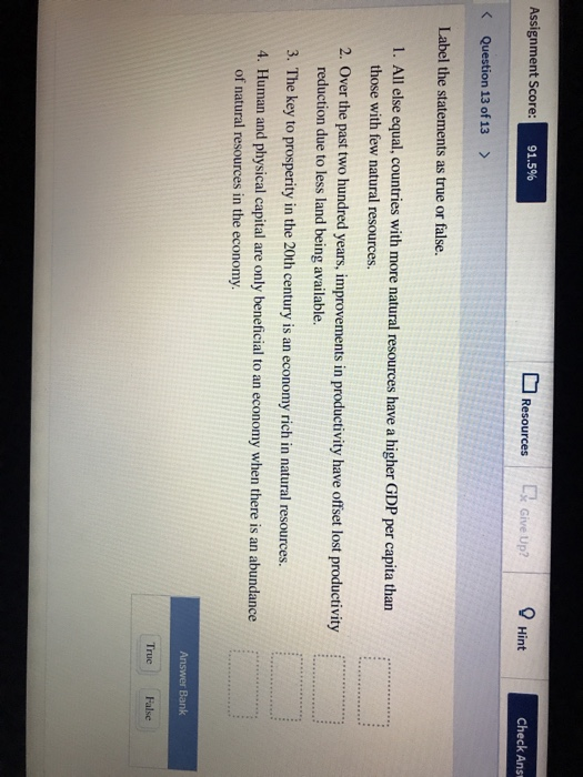 Solved Assignment Score: 91.5% Resources Lx Give Up? Hint | Chegg.com