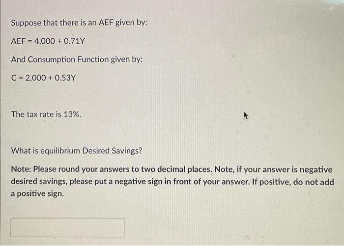 Solved Suppose that there is an AEF given by: | Chegg.com