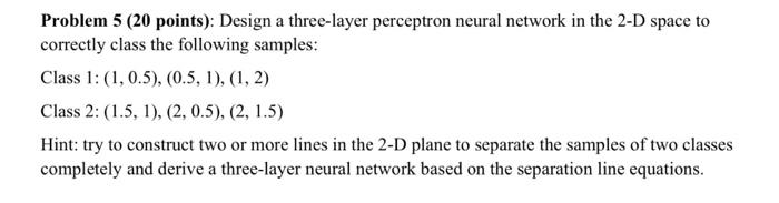 Solved Problem 5 (20 points): Design a three-layer | Chegg.com