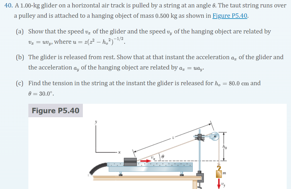 Solved A 1.00-kg ﻿glider on a horizontal air track is pulled | Chegg.com
