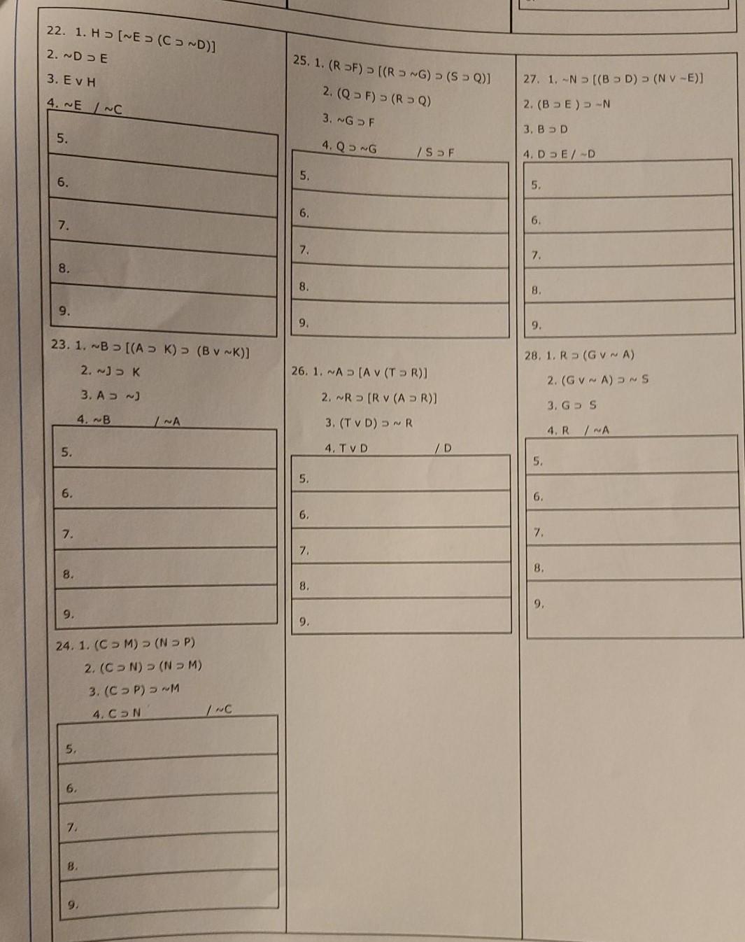 Solved Logic Natural Deduction Homework 4 Complete the | Chegg.com