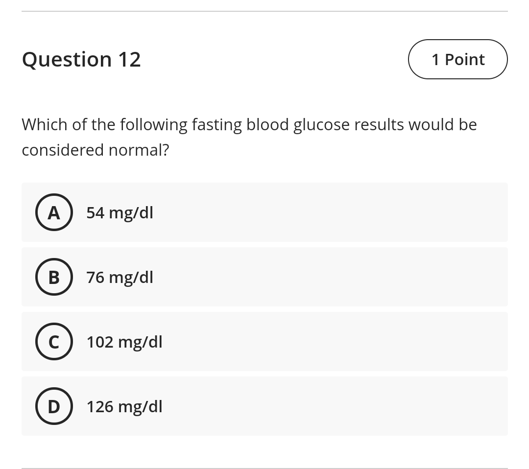 Solved Question 5 1 Point Edna's test results showed that | Chegg.com