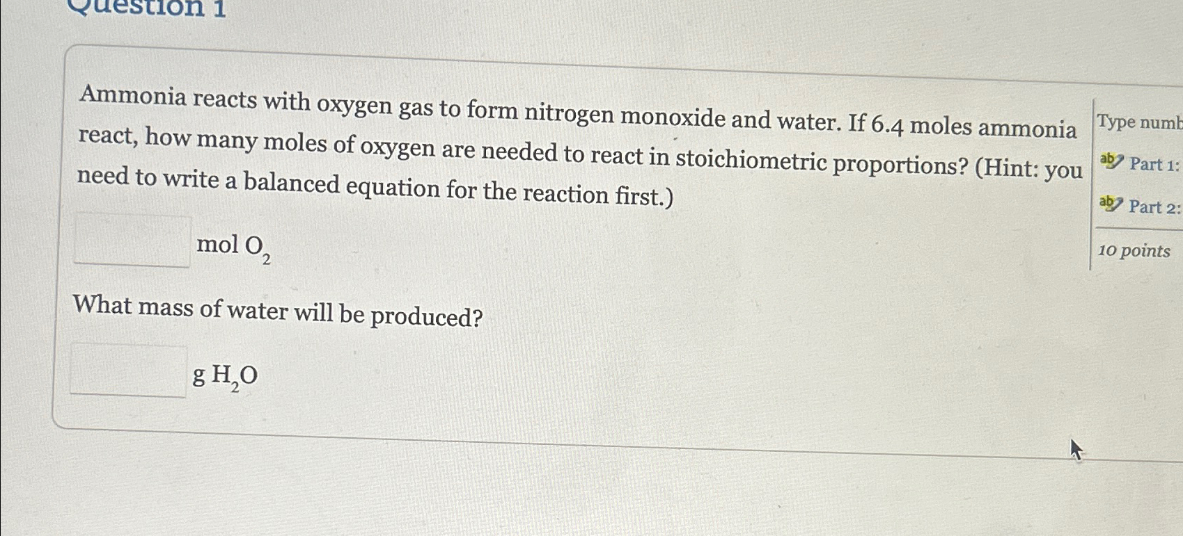 Solved Ammonia reacts with oxygen gas to form nitrogen | Chegg.com