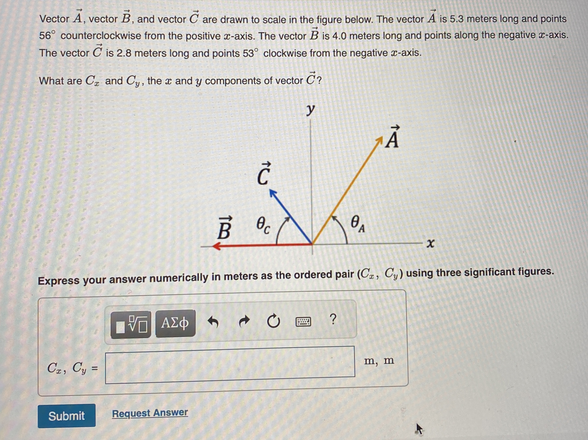 Solved Vector vec(A), ﻿vector vec(B), ﻿and vector vec(C) | Chegg.com