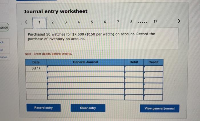 Solved Journal entry worksheet