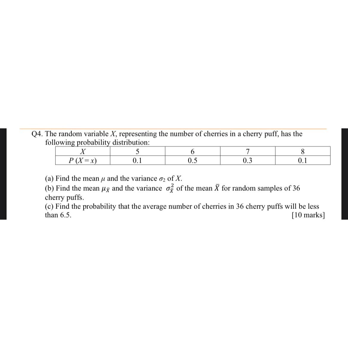 Solved Q4. ﻿The random variable x, ﻿representing the number | Chegg.com