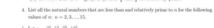 Solved 4. List all the natural numbers that are less than | Chegg.com