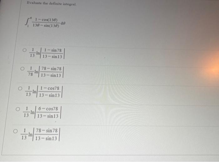 Solved Evaluate the definite integral. | Chegg.com