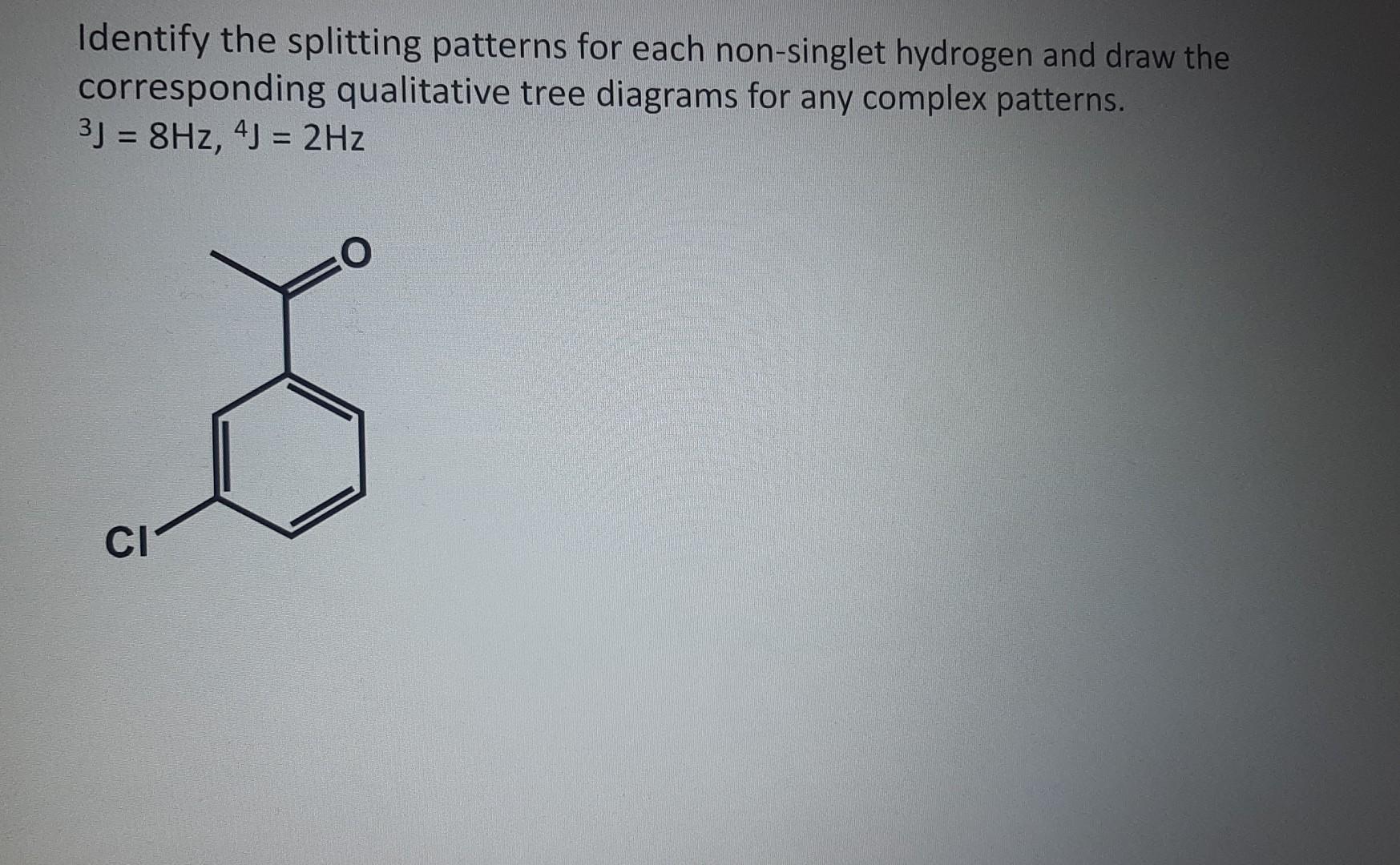 Solved Identify the splitting patterns for each non-singlet | Chegg.com