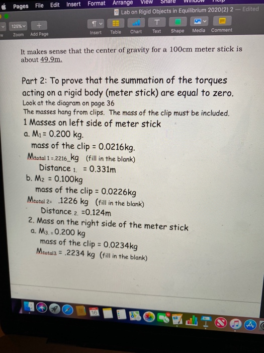 Solved 125% + Zoom Add Page Insert Sample calculations Table | Chegg.com
