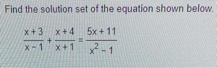 Solved Find the solution set of the equation shown below. 5x | Chegg.com