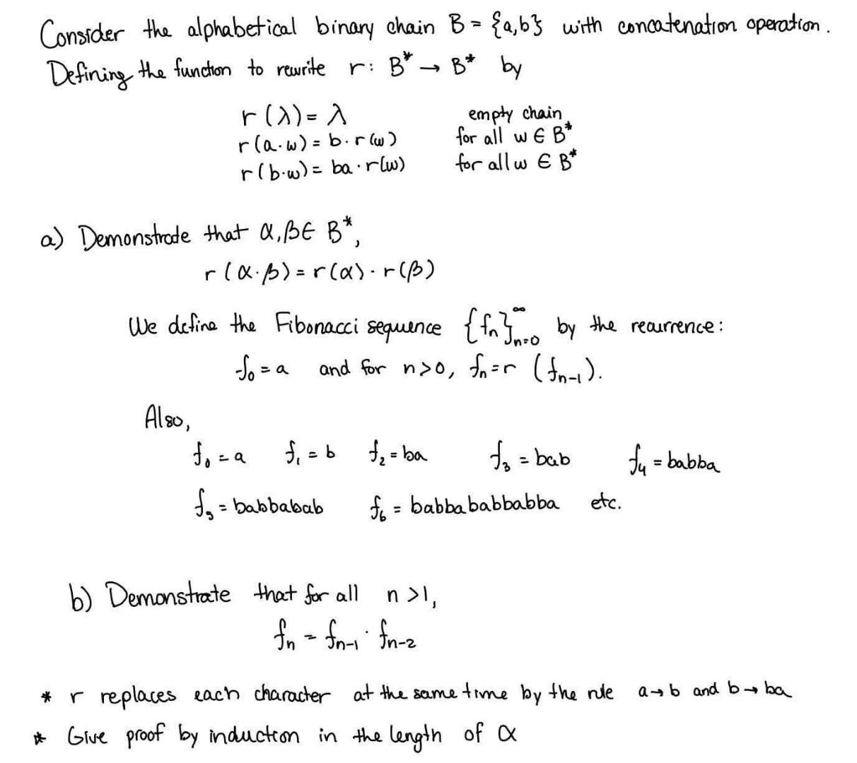Consider the alphabetical binary chain B={a,b} with | Chegg.com