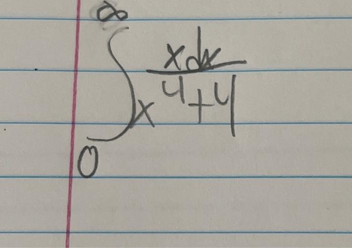 Solved ∫0∞x4+4xdx | Chegg.com