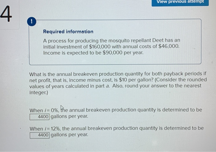 Solved View previous attempt 4. ! Required information A | Chegg.com