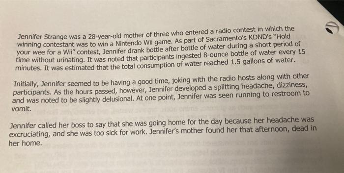 Solved Jennifer Strange was a 28-year-old mother of three | Chegg.com