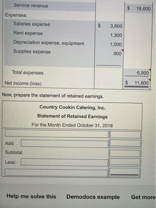 Service revenue Expenses: Salaries expense Rent | Chegg.com