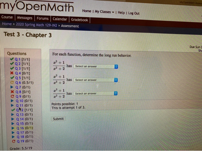 Solved MyOpenMath Asses myOpenMath Home My Classes Help Log | Chegg.com