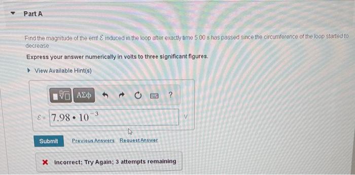 Solved Shrinking Loop. A circular loop of flexible iron wire | Chegg.com