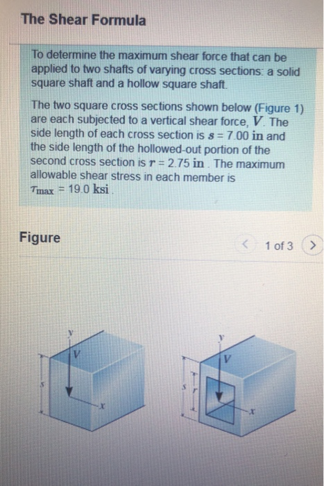 Solved The Shear Formula To determine the maximum shear | Chegg.com