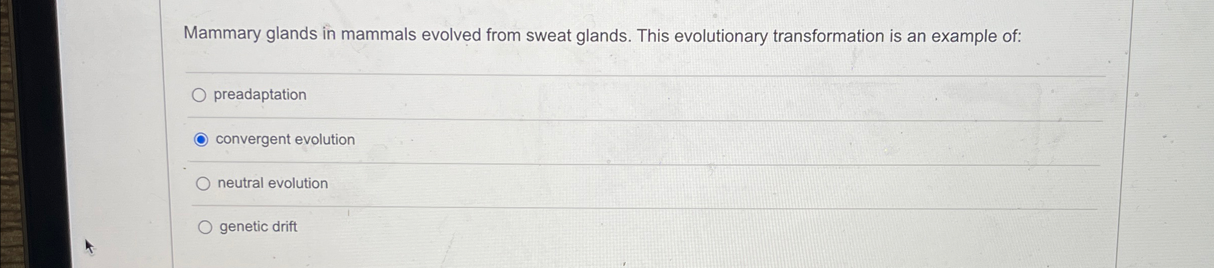 Solved Mammary glands in mammals evolved from sweat glands. | Chegg.com