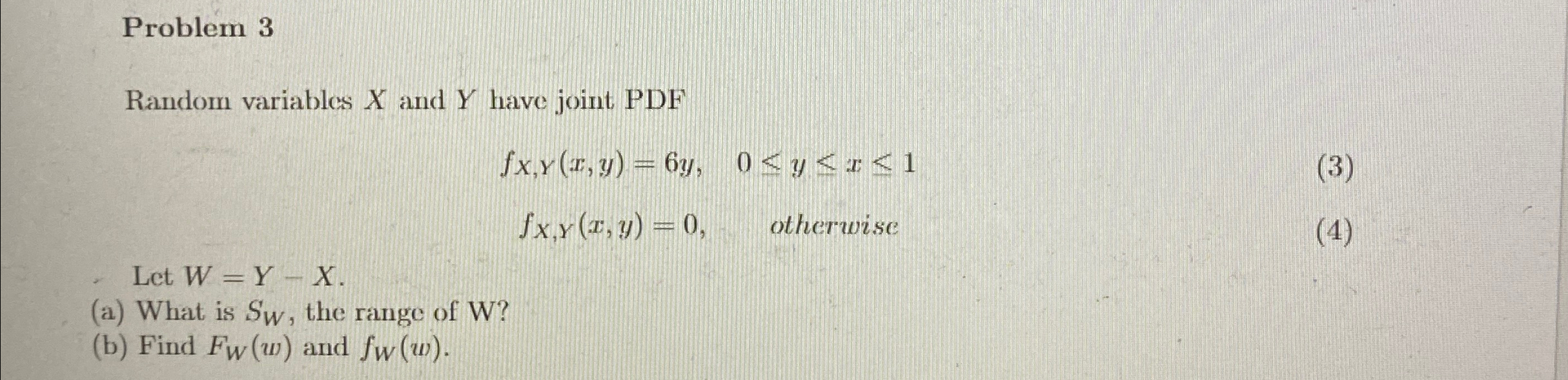 Solved Problem 3Random variables x ﻿and Y ﻿have joint | Chegg.com
