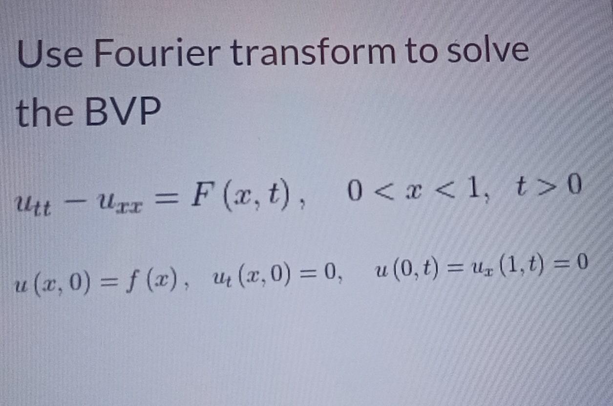 Solved Use Fourier transform to solve the BVP 47 - Urr = | Chegg.com