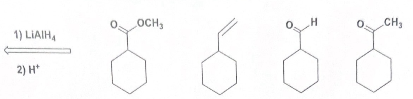 Solved Draw four material after the LiAlH4 ?? H+ ﻿reaction. | Chegg.com