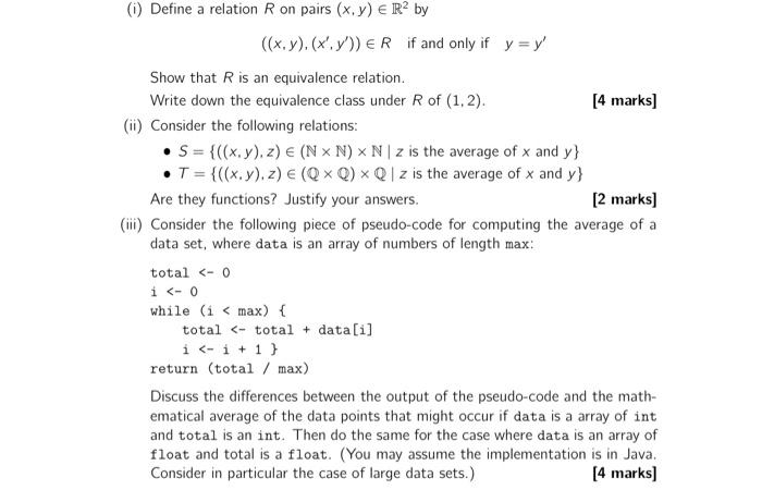 Solved ((x,y),(x′,y′))∈R if and only if y=y′ Show that R is | Chegg.com