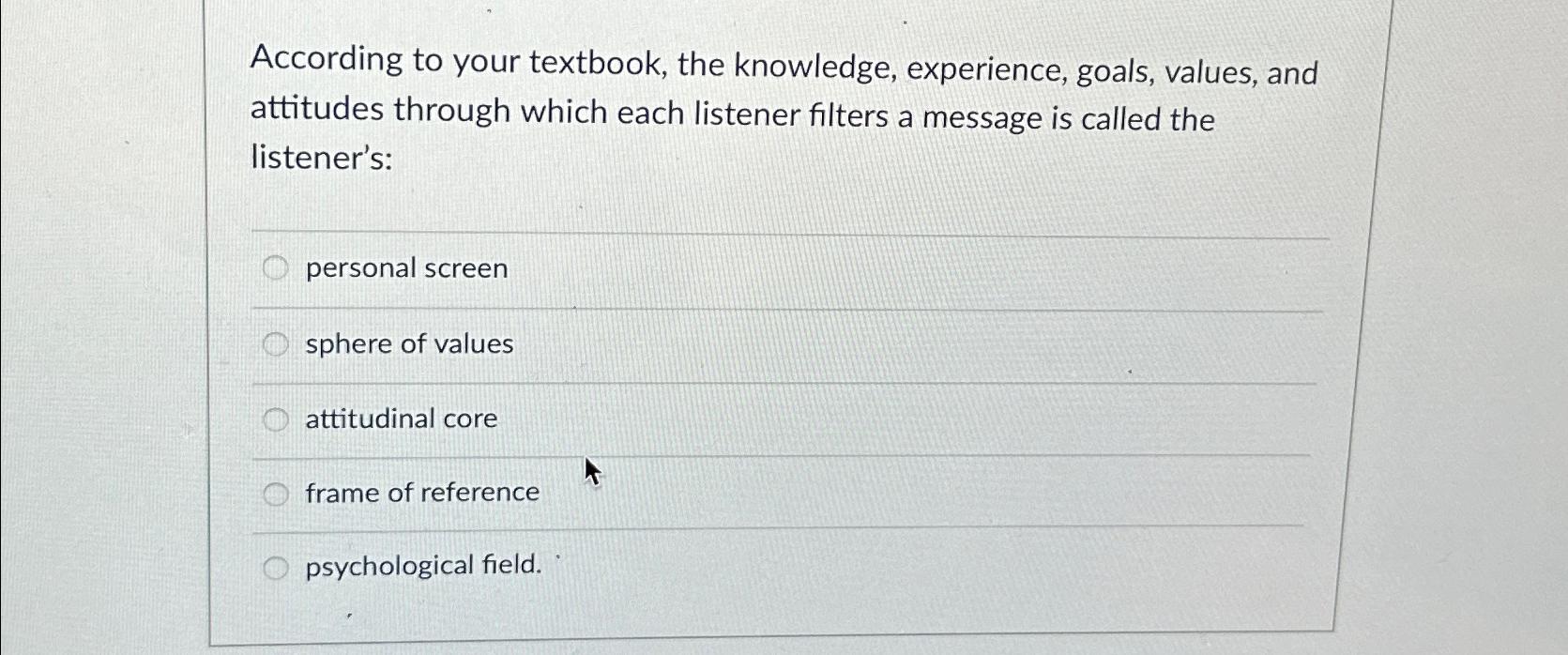Solved According to your textbook, the knowledge, | Chegg.com