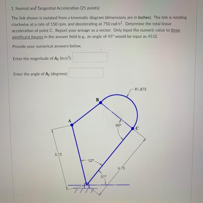 Solved Normal Tangential Acceleration 5121
