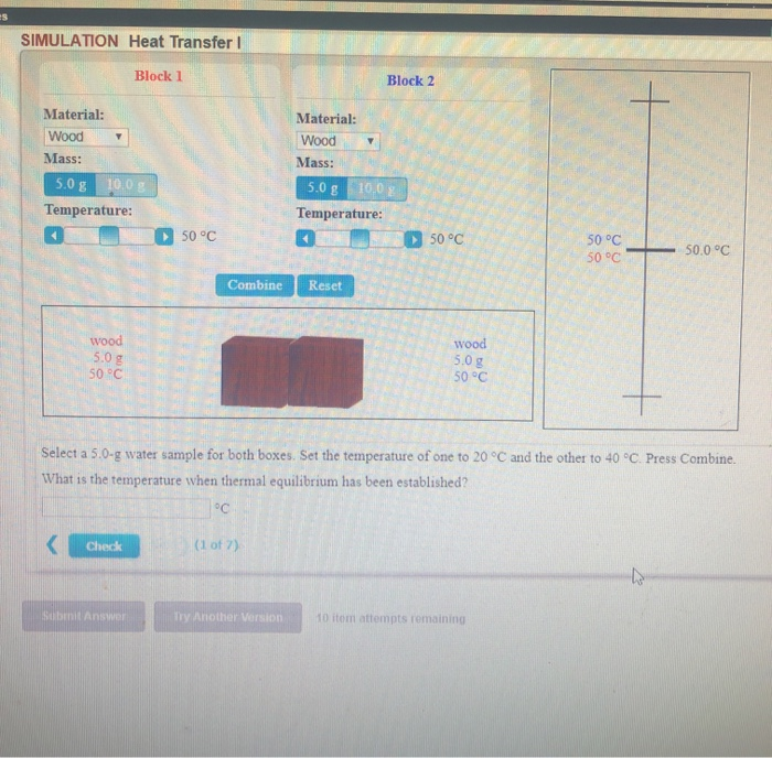 Solved SIMULATION Heat Transfer Block 1 Block 2 Material: | Chegg.com